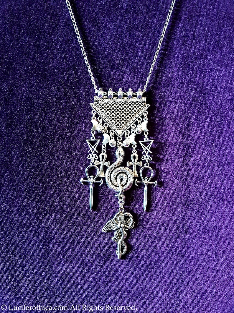 Vampyre Ankh Lilith Necklace Occult Vampire Sigil of Lucifer - Etsy