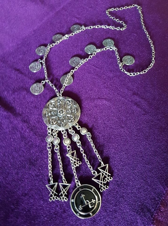 Sigil Of Lilith Coin Necklace - Demonolatry Demonic Daemonic Satanic ...