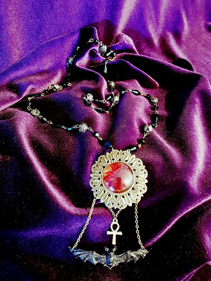 Bloody Rosary - ankh vampire bat blood dracula gothic goth vampiregoth