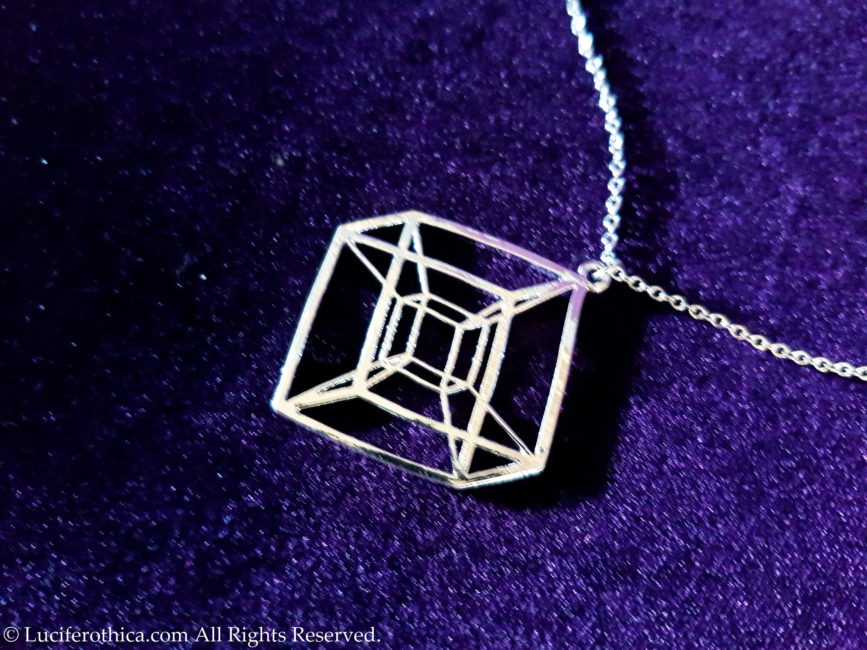 Tesseract Hypercube Necklace