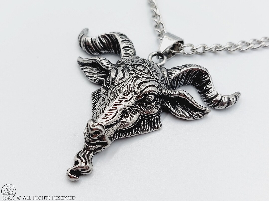 Baphomet Third Eye Necklace stainless Steel Occult Seal of Baphomet ...