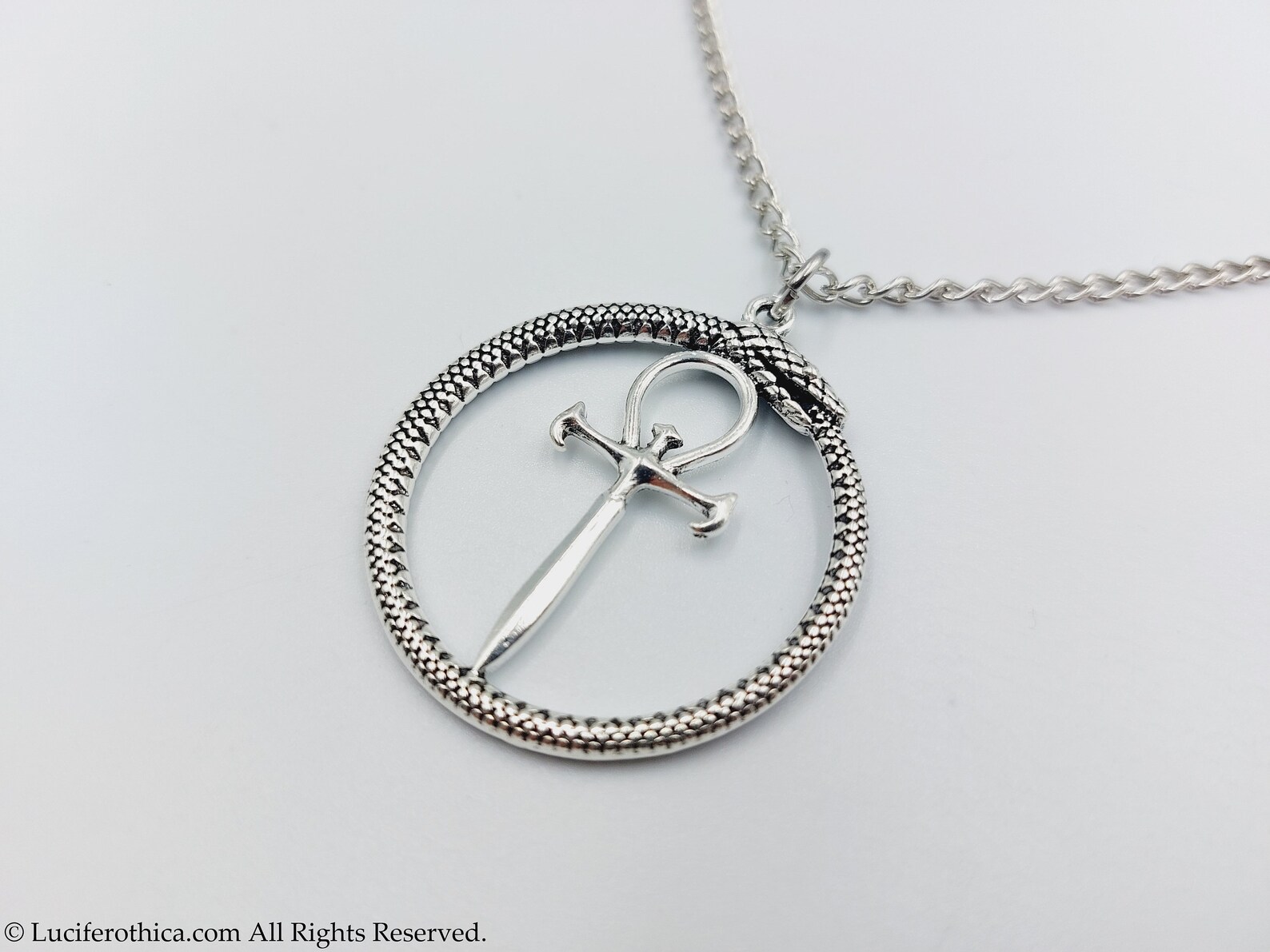 Vampire Ankh Ouroboros Pendant 2styles Occult Goth Gothic - Etsy