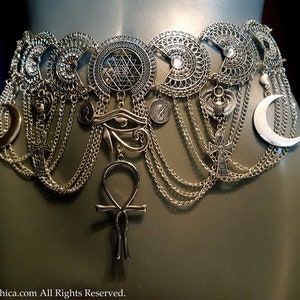 Egyptian Lemurian Ankh Hip Chain Belt - Egyptian Belt Occult Goth ...