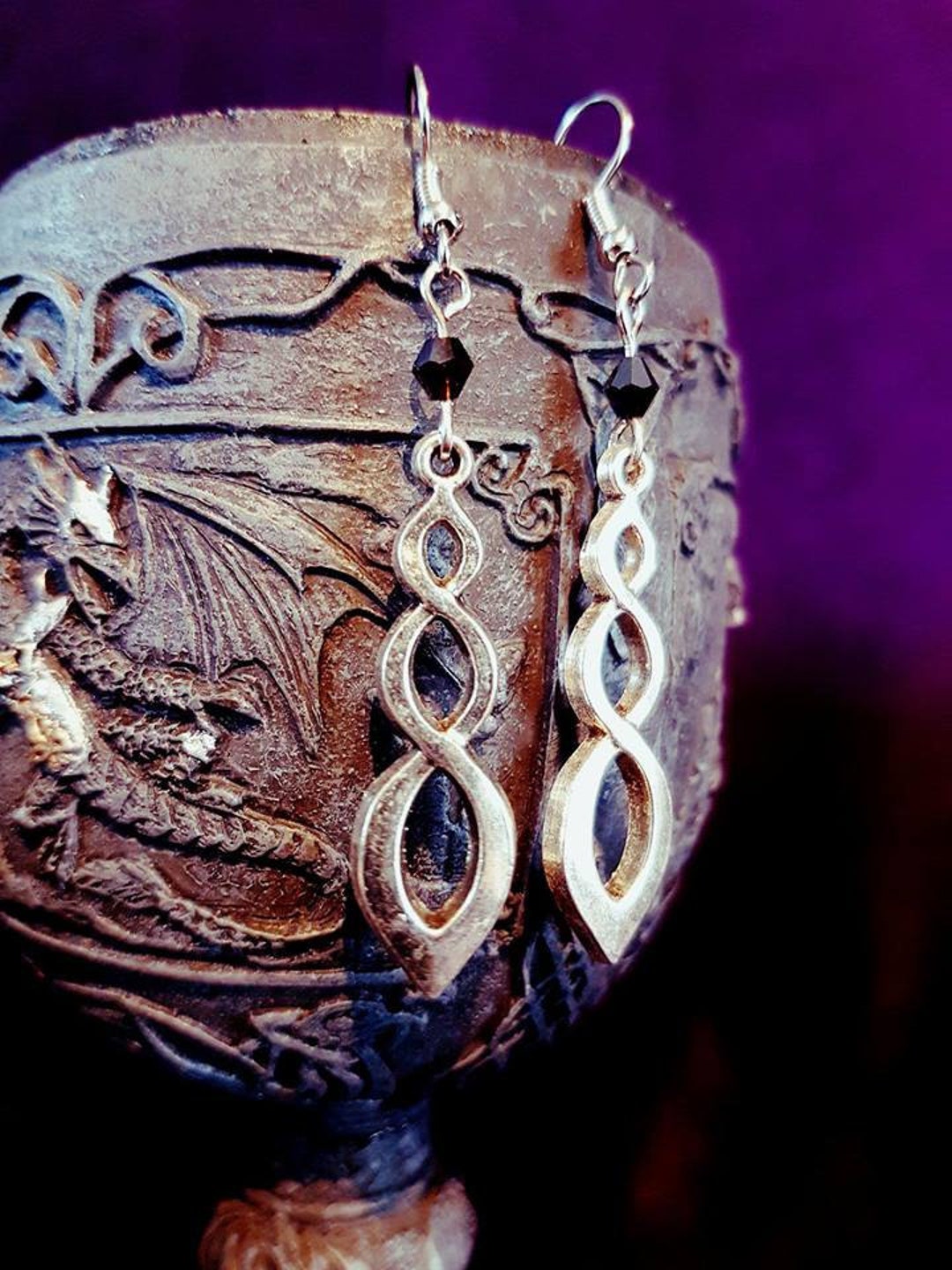 Infinity Wave Earrings - Gothic Celtic Spiral Swirl Gothic Celtic ...