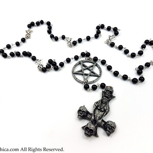 Satanic Inverted Cross Rosary - Occult Rosary Left Hand Path Seal of ...