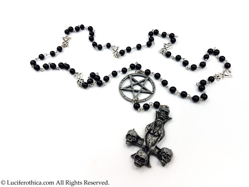 Satanic Inverted Cross Rosary Occult Rosary Left Hand Path - Etsy