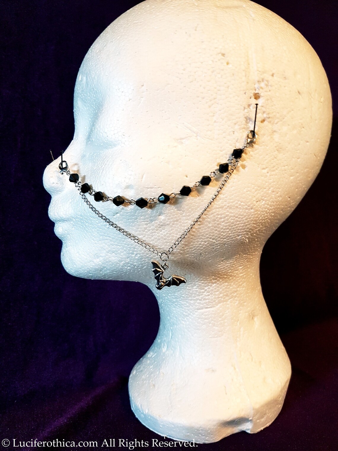 Gothic Bat Nosechain - Goth Gothic Occult Nose Jewelery Nose Piercing ...