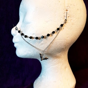 Gothic Bat Nosechain - Goth Gothic Occult Nose Jewellery Nose Piercing ...