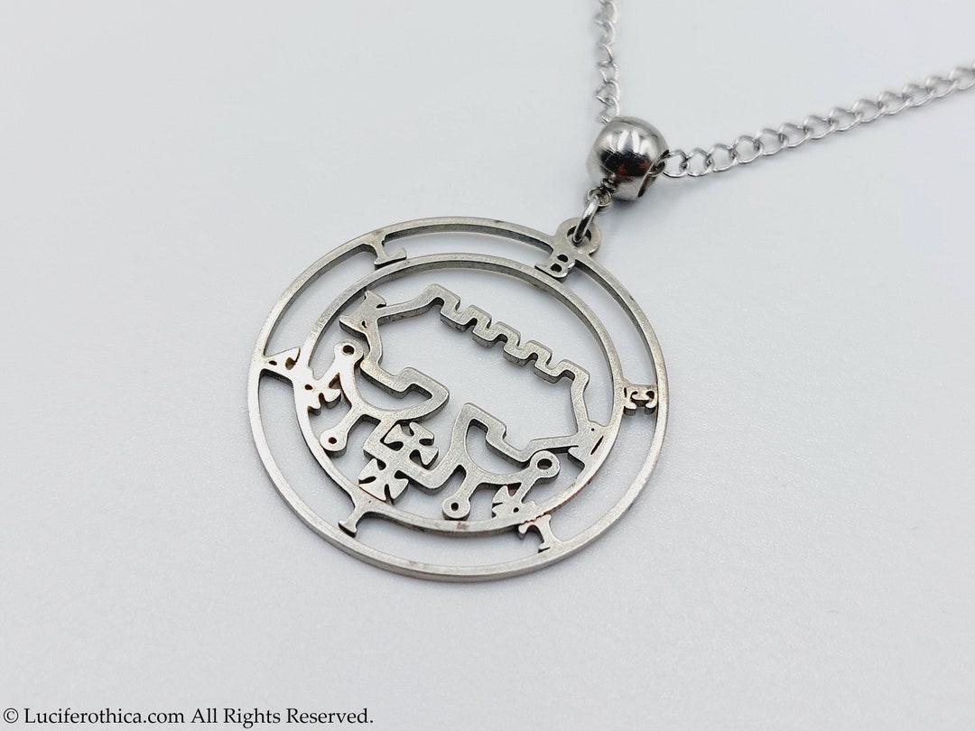 Sigil of Belial Stainless Steel Necklace - Bel Pendant Occult Left Hand ...