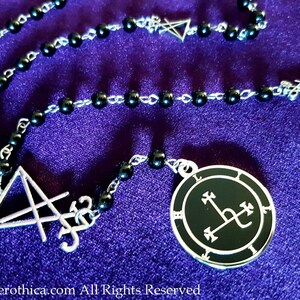 Sigil of Lilith Rosary - Occult Left Hand Path Seal of Lilith Cloisonne ...