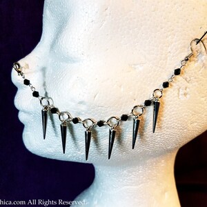 Spike Nosechain (2 Styles) - Goth Gothic Occult Nose Jewelery Nose ...