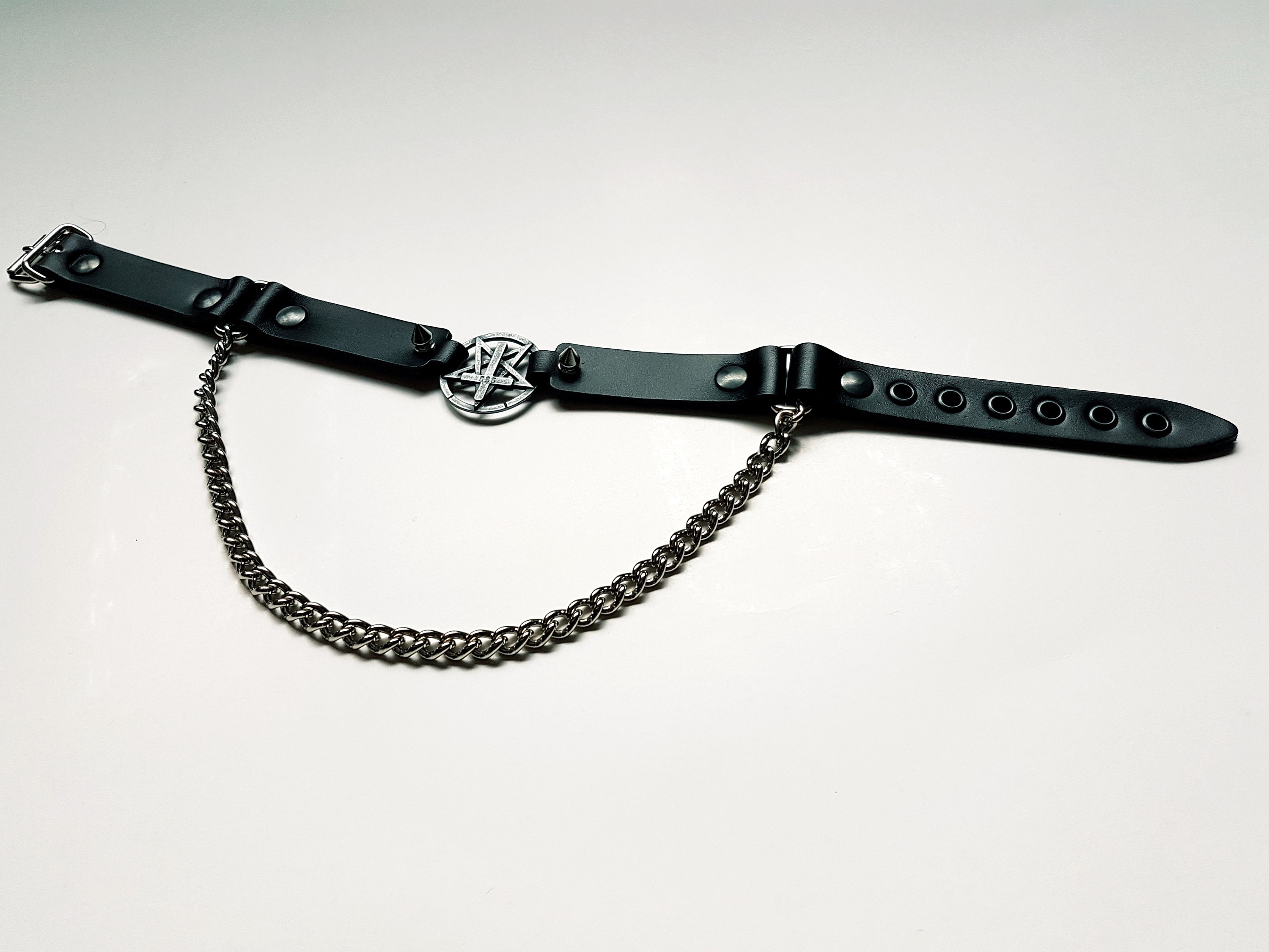 Leather Boot Strap with studs & chains (Currently 3 extra styles ...