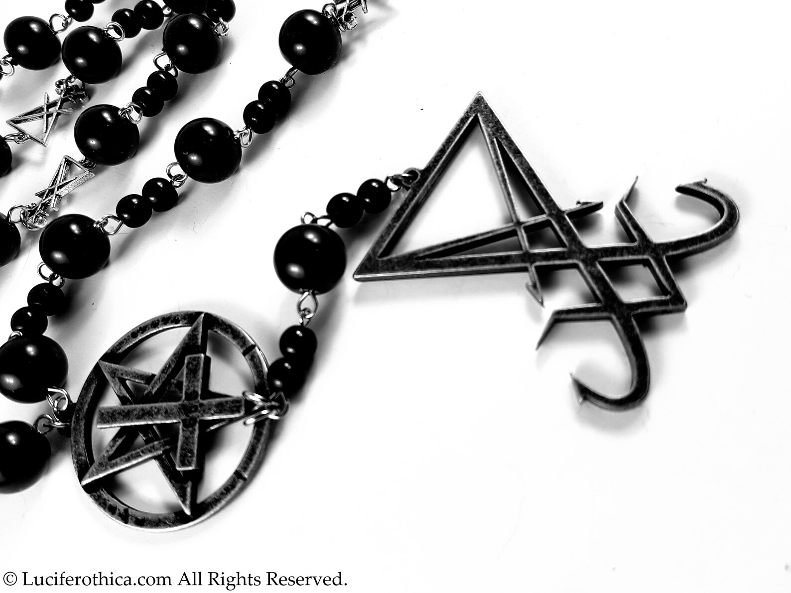 Sigil of Lucifer Rosary (new Design) - Luciferian Rosary Occult Goth ...
