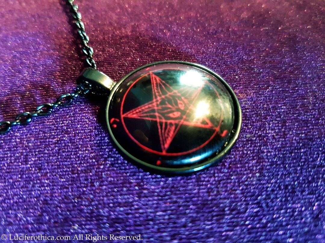 Red Sigil of Baphomet Dome Pendant - Bessy Version Occult Sigil of ...
