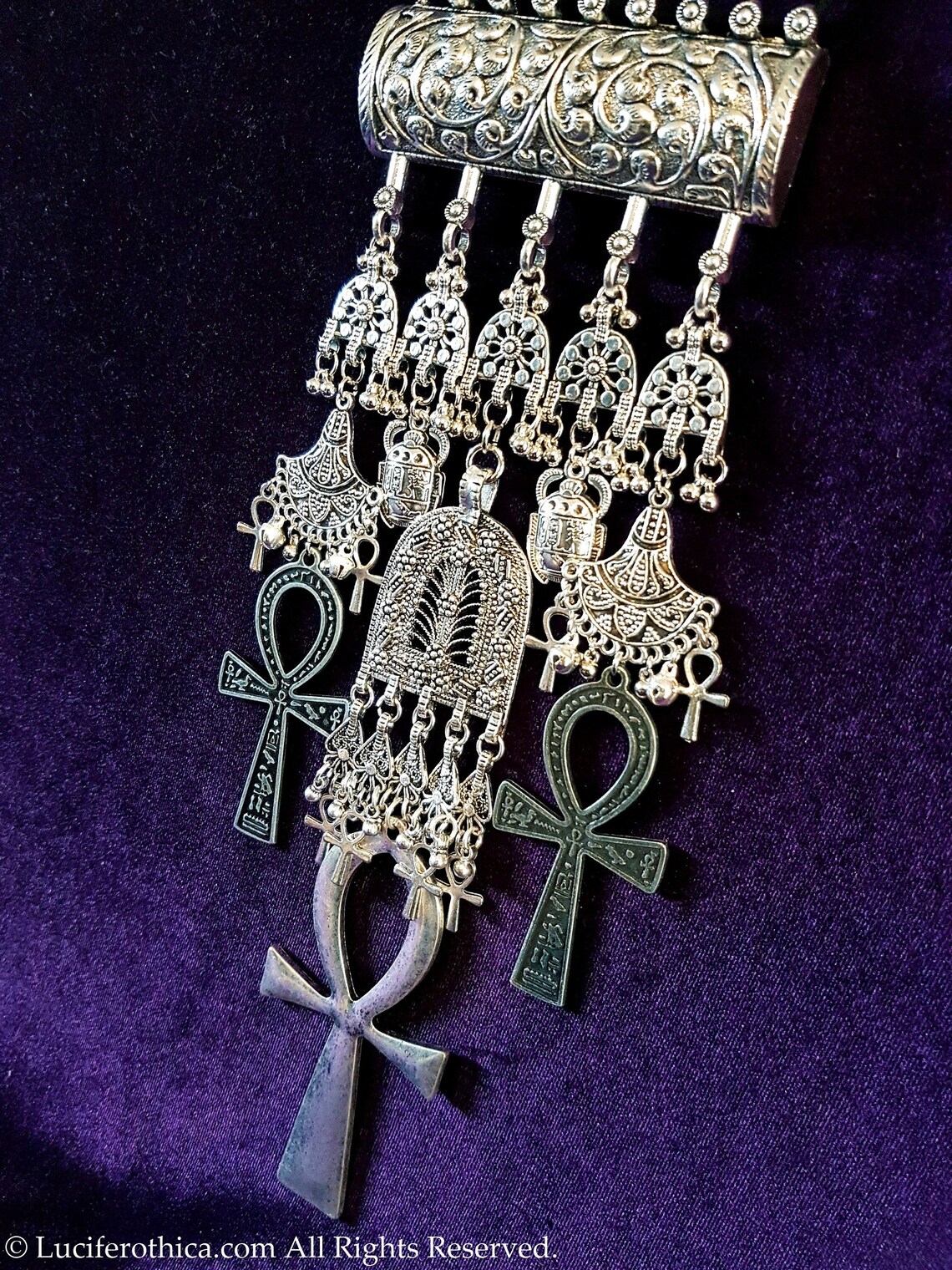 Tribal Ankh Necklace Occult Vampire Ankh Necklace | Etsy