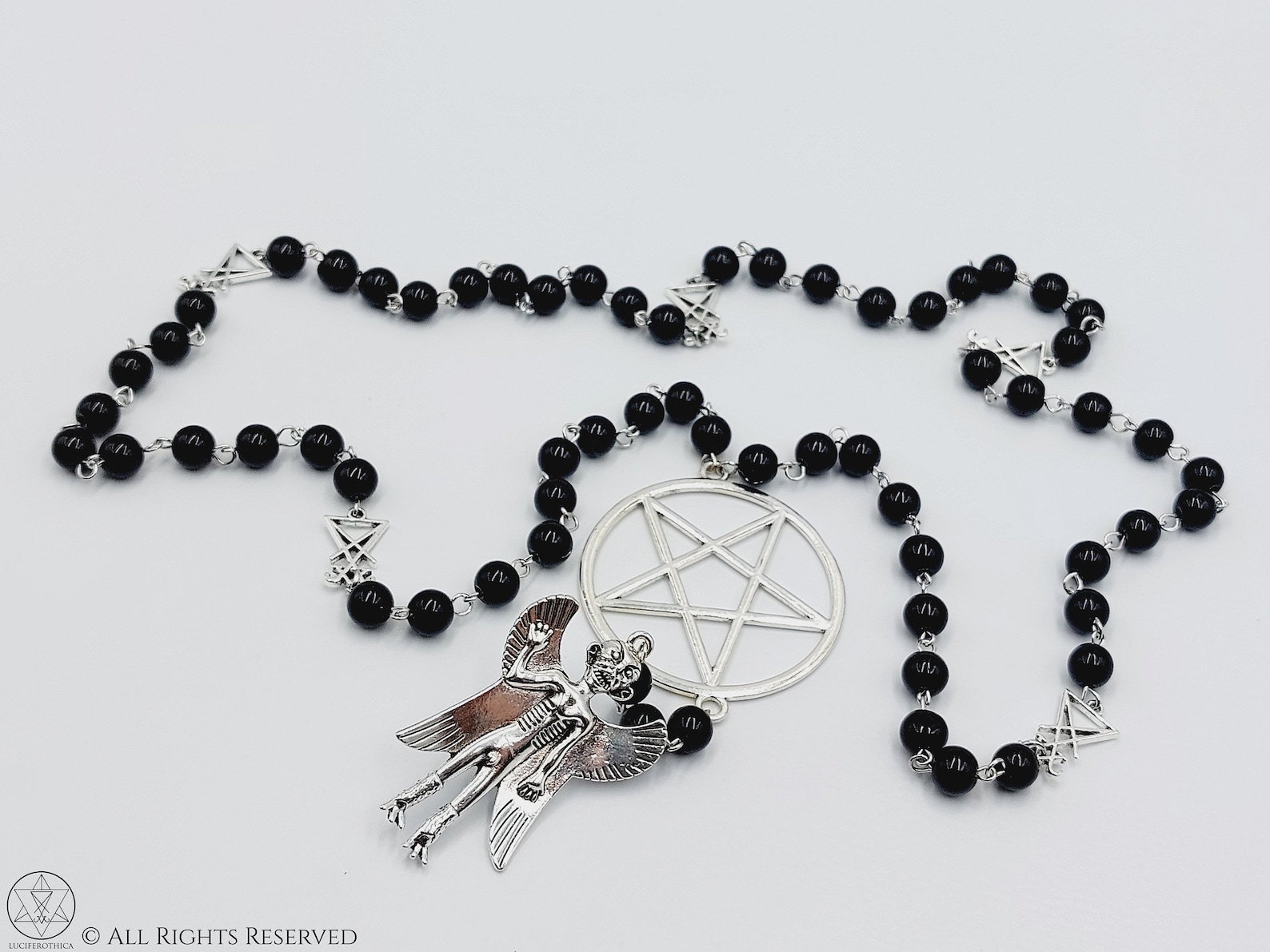 Pazuzu Rosary Occult Demonic Flying Demon Sigil of Lucifer - Etsy