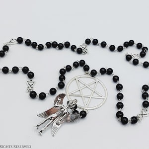 Pazuzu Rosary - Occult Demonic Flying Demon Sigil of Lucifer Necklace ...