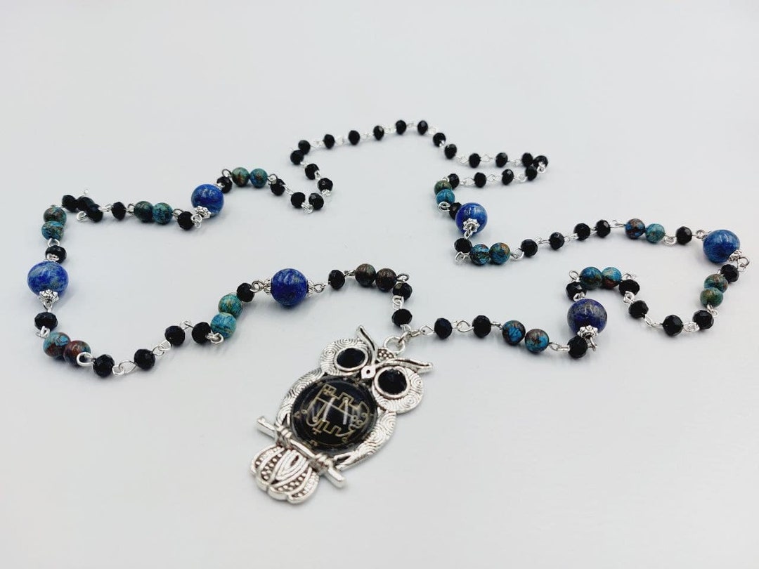 Sigil of Stolas Owl Rosary Necklace - Occult Demon Solomon Goth Path ...
