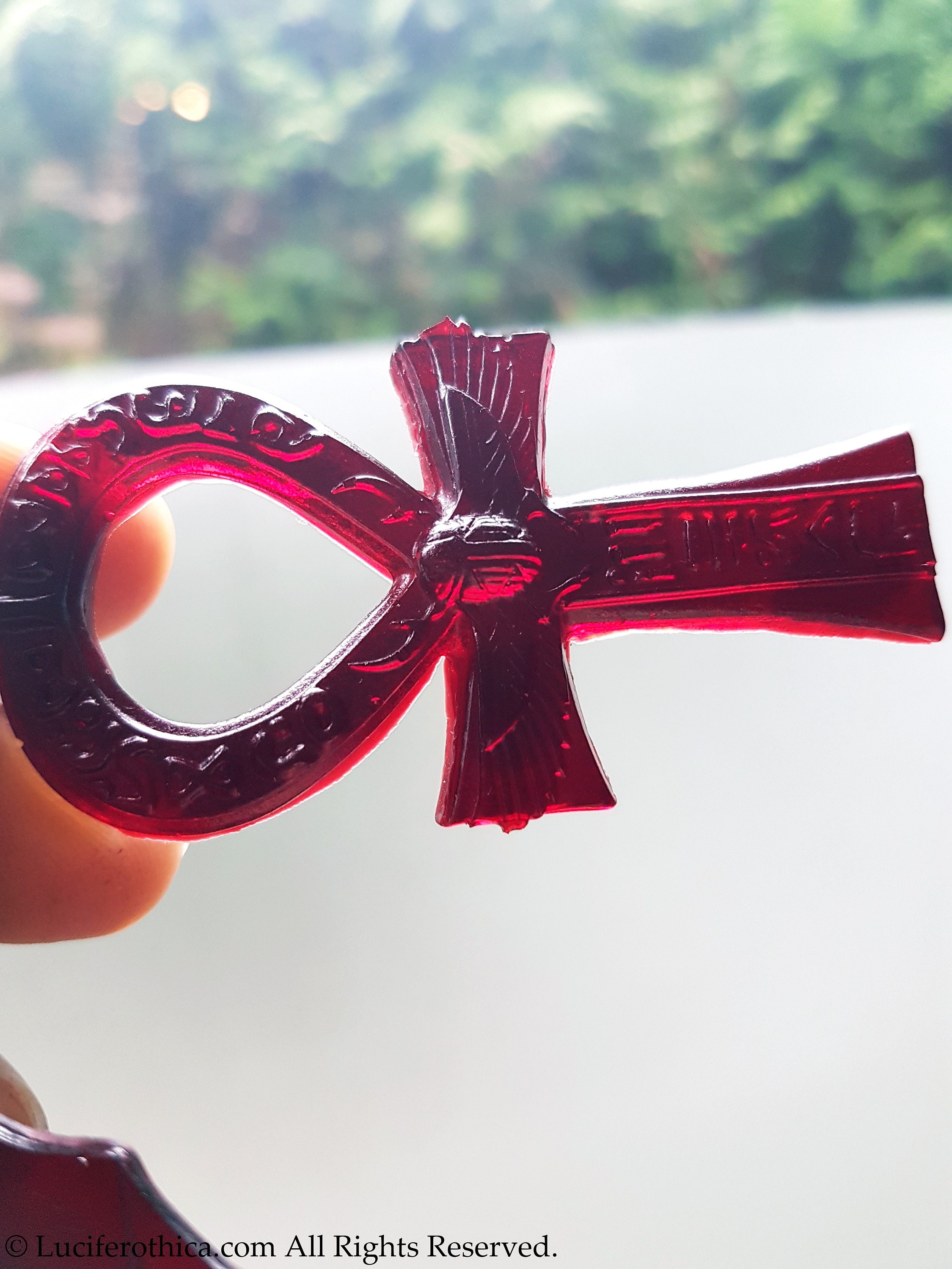 Blood Bat Ankh Necklace (Resin)