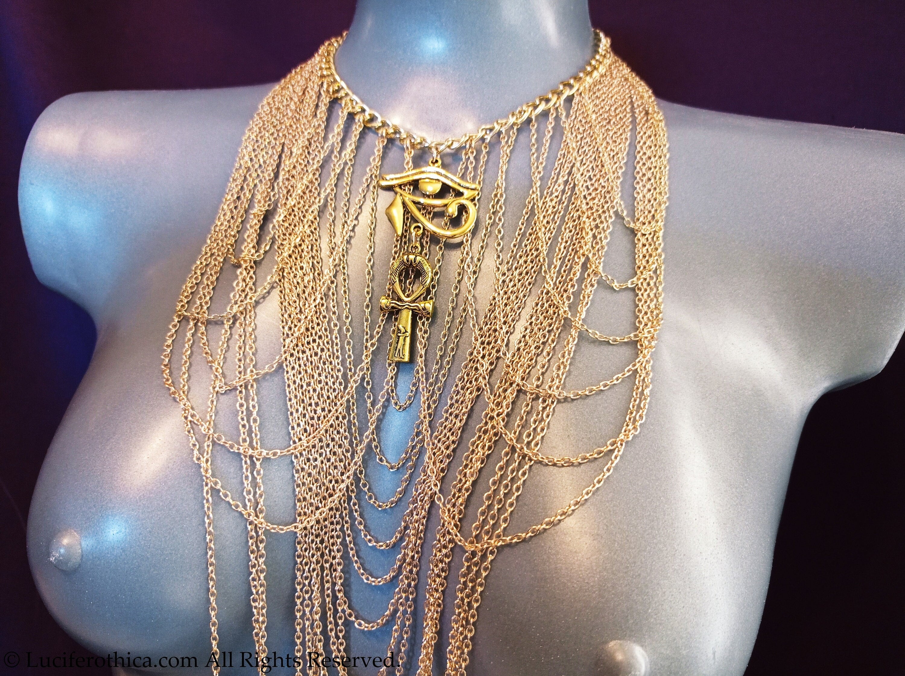 Egyptian Ankh Body Chain Necklace