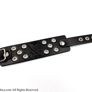 Black Leather Sigil of Lucifer Bracelet 2 Styles Occult Luciferian ...