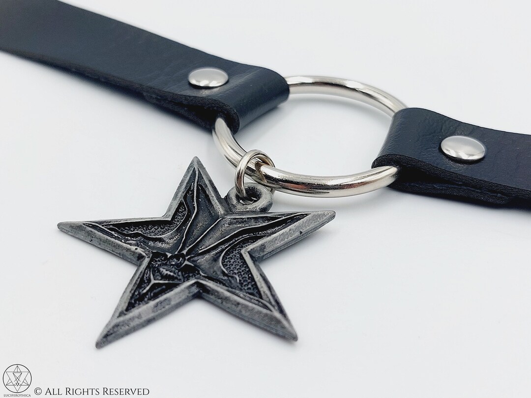 Cenobite Inverted Pentagram Choker - Occult Gothic Goth Left Hand Path ...