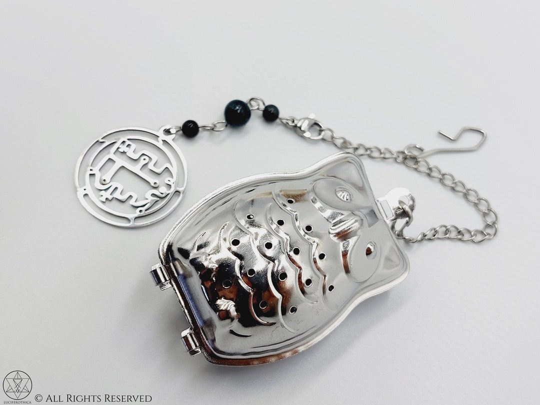 Stolas Tea Infuser - Sigil of Stolas Owl Shaped Altar Tea Infuser Chain ...