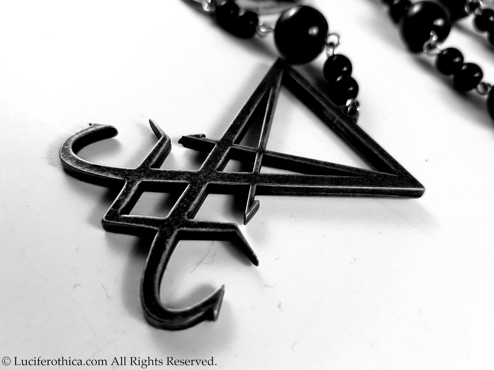 Sigil of Lucifer Rosary (new Design) - Luciferian Rosary Occult Goth ...