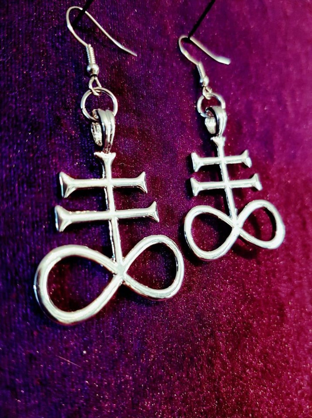 Satanic Cross | Brimstone | Leviathan Earrings - Occult Gothic Jewelry ...