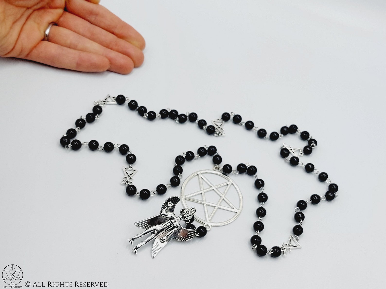 Pazuzu Rosary Occult Demonic Flying Demon Sigil of Lucifer - Etsy