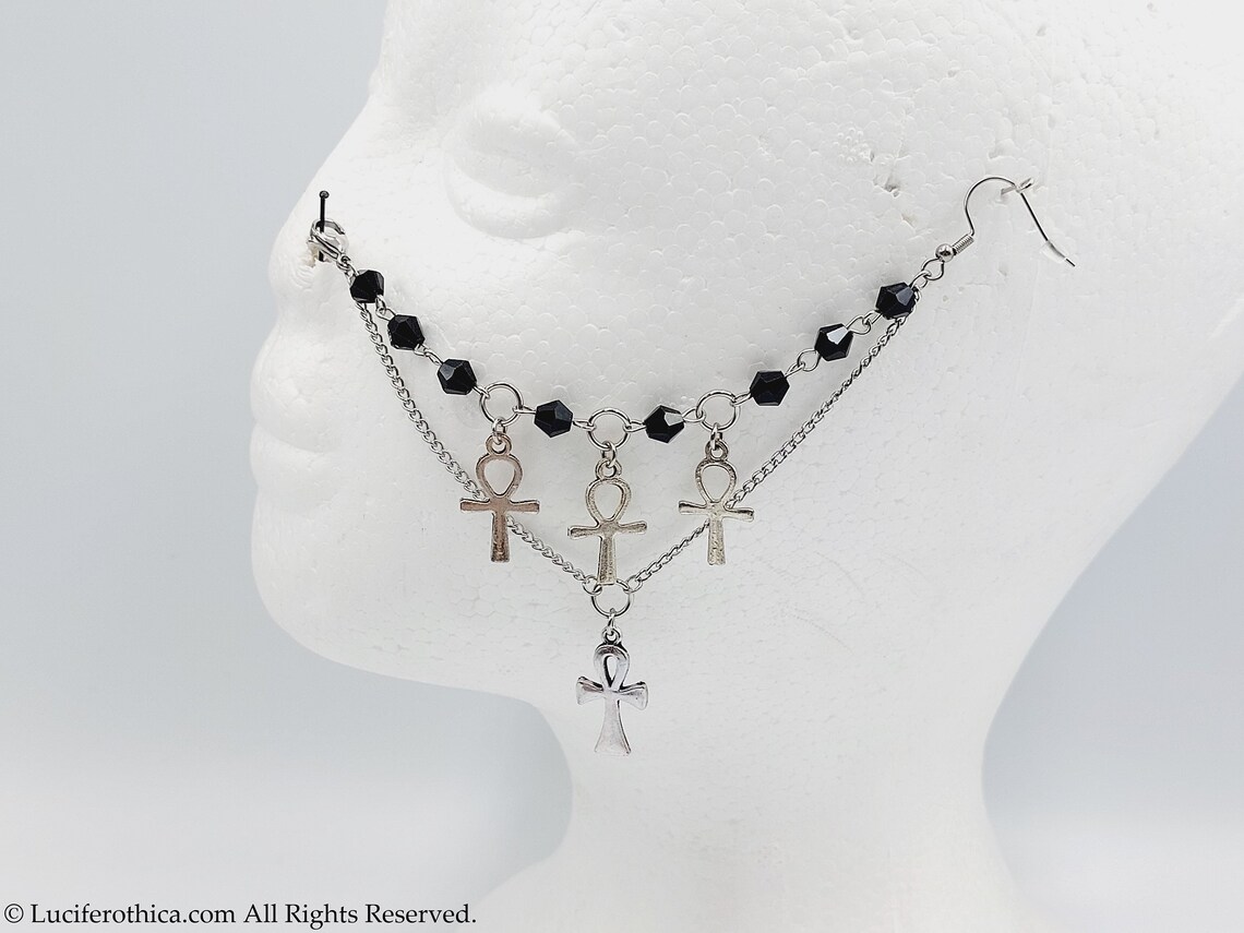 Traditional Gothic Ankh Nosechain Goth Gothic Occult Vampire | Etsy