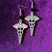 Caduceus Earrings 2 Styles Staff of Caduceus Wing Serpents Goth Gothic ...
