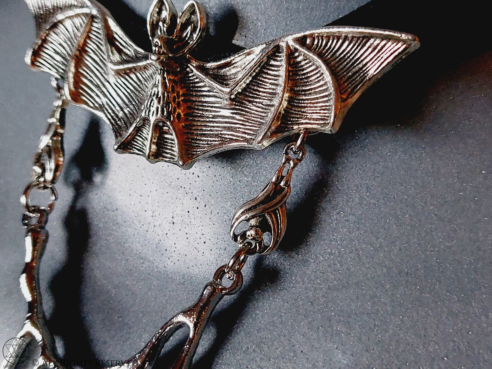 Velvet Vampire Bat Choker Gothic Blood Necklace Occult Bat - Etsy