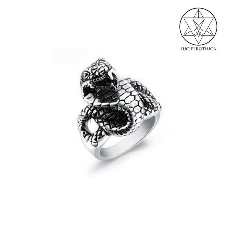 Stainless Steel Viper Ring Cobra Occult Heavy Metal Snake - Etsy