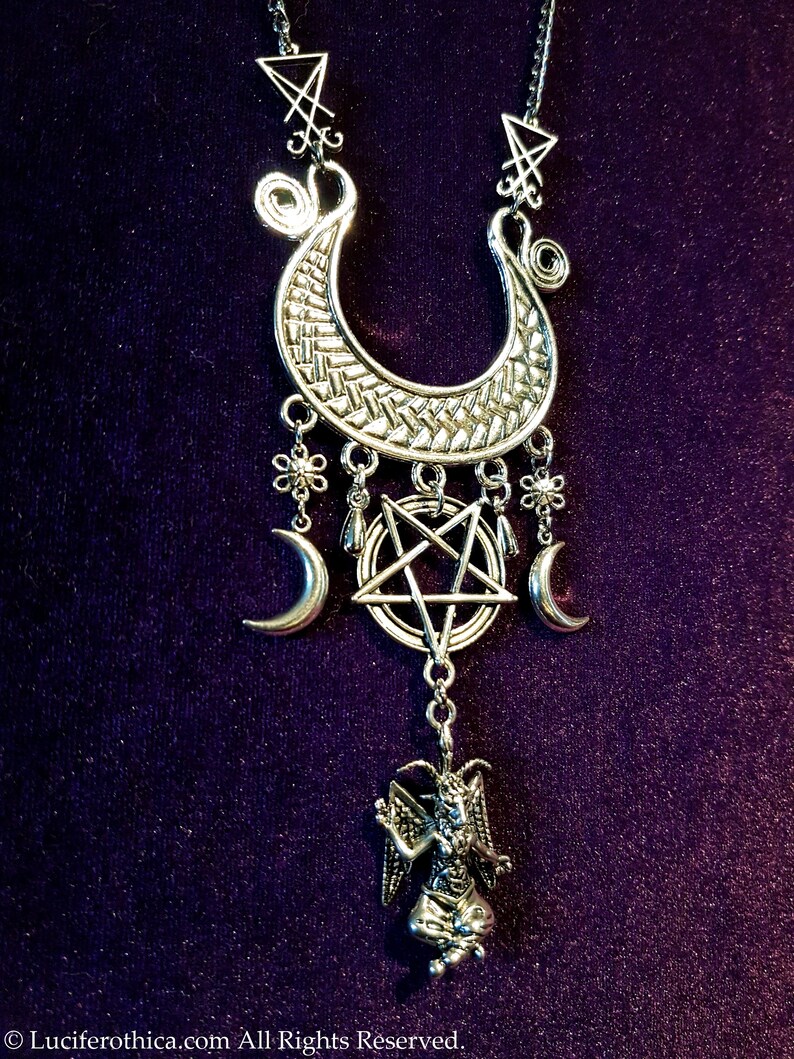Baphomet Temple Necklace occult left hand path seal sigil of | Etsy