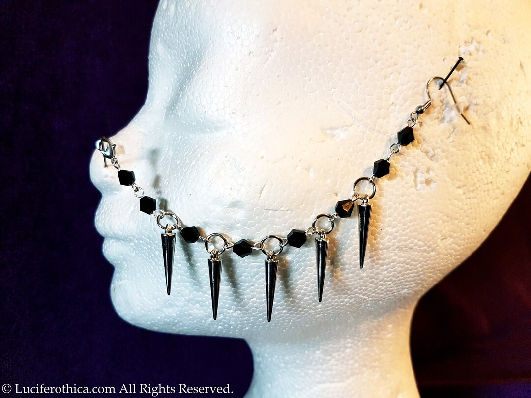 Spike Nosechain (2 Styles) - Goth Gothic Occult Nose Jewelery Nose ...