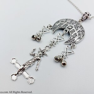 Inverted Cross Baphomet Necklace Stainless Steel Crucifix - Etsy