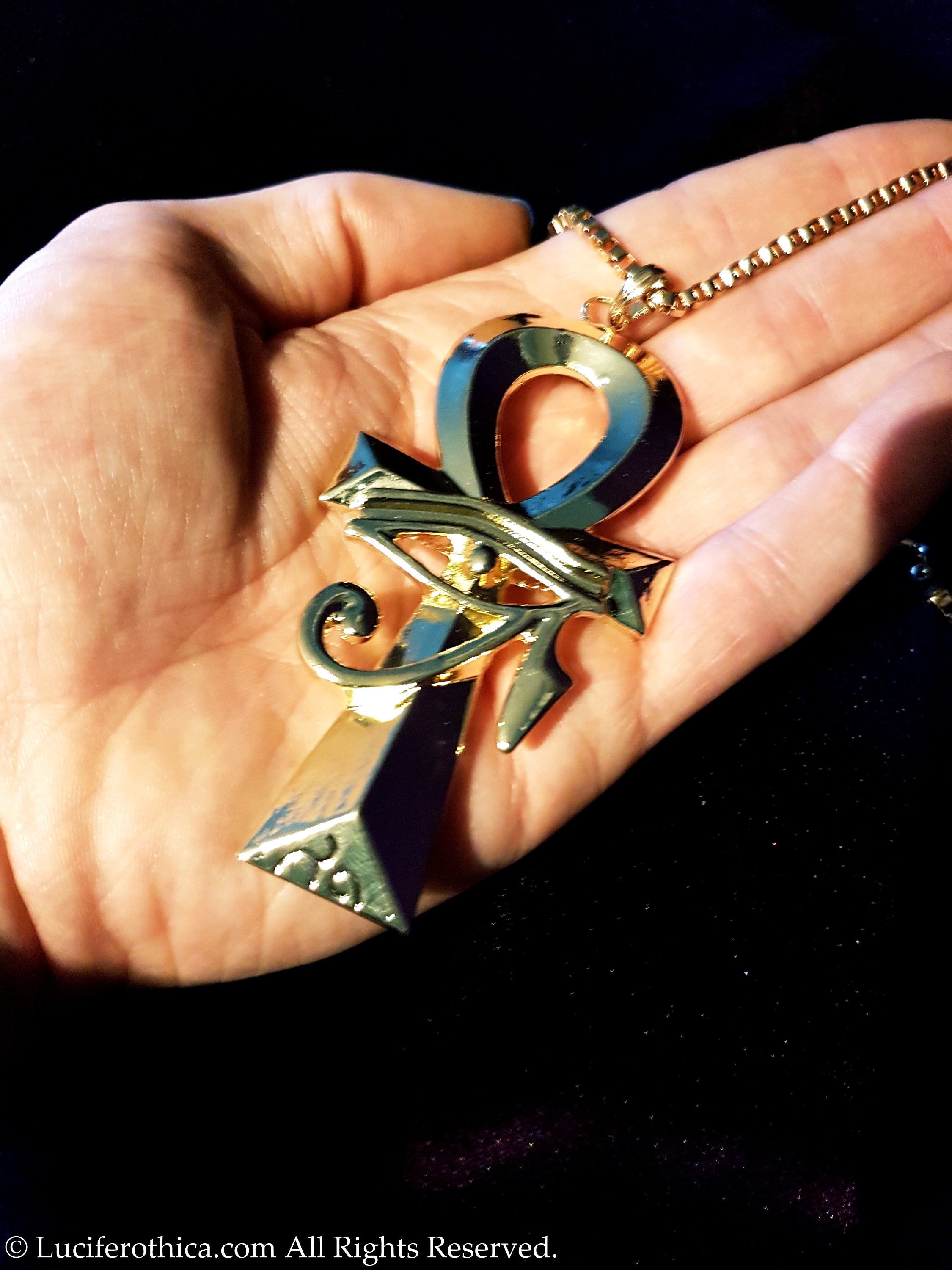 GoldShine Eye of Horus Ankh Pendant