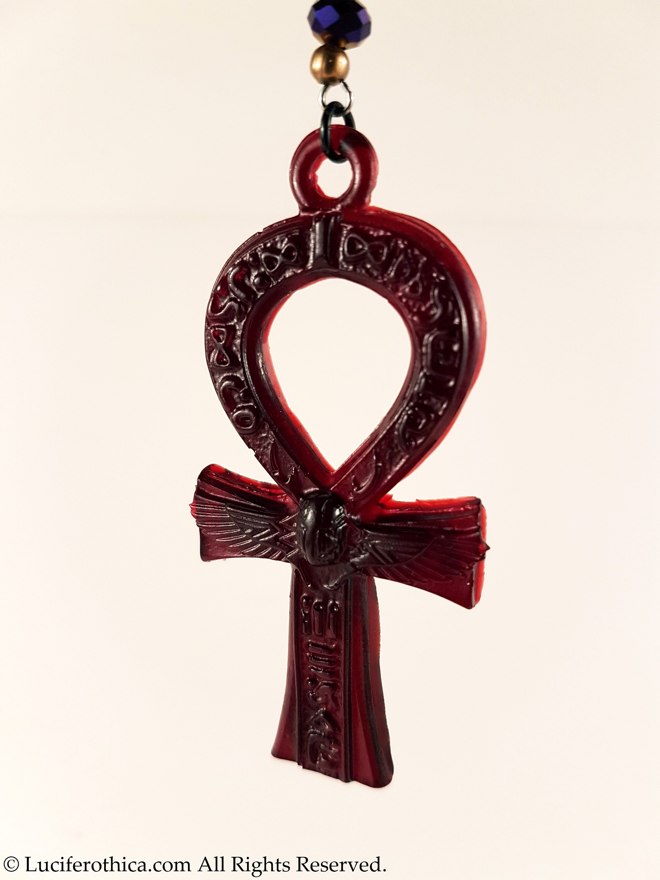 Blood Bat Ankh Necklace (Resin)