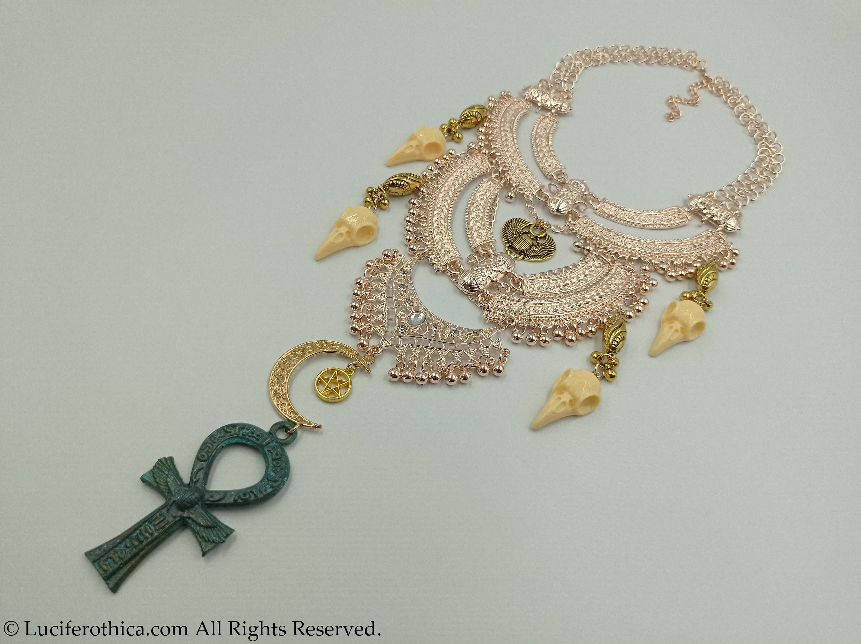 Egyptian Inspired Ankh Necklace (Pink Colour!)