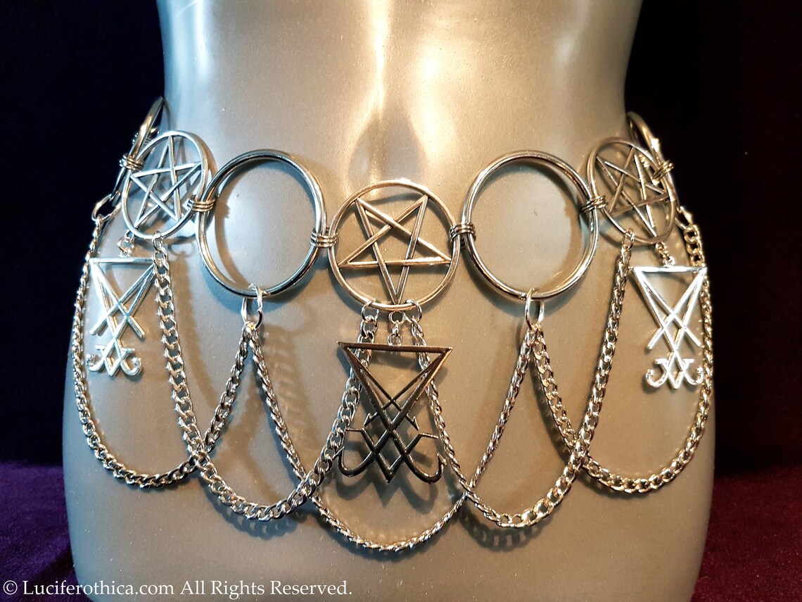 Sigil of Lucifer Pentacle Hip Chain Belt Occult Inverted - Etsy