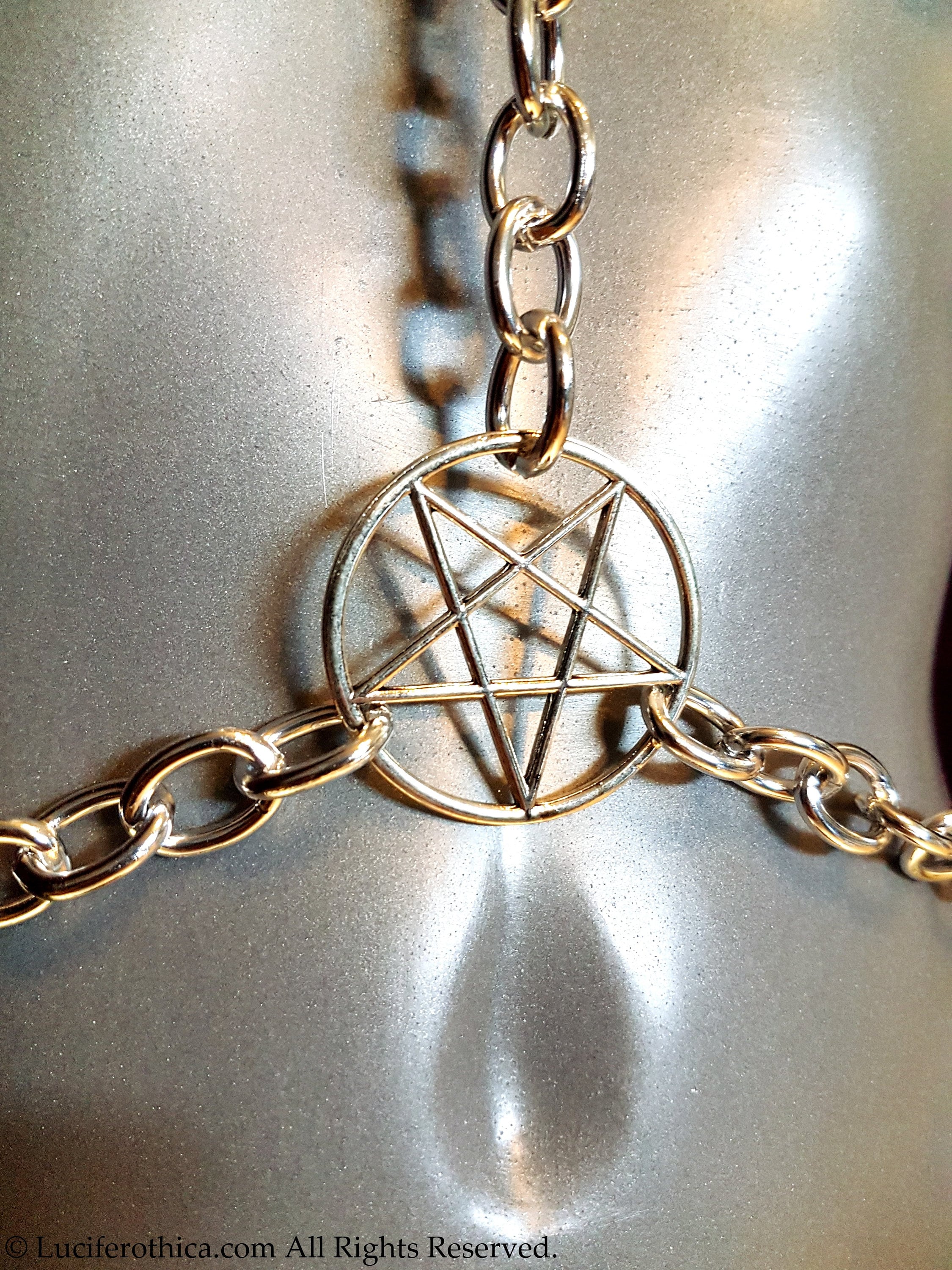 Sigil of Lucifer Body Chain Pentagram Harness (10cm Sigil)