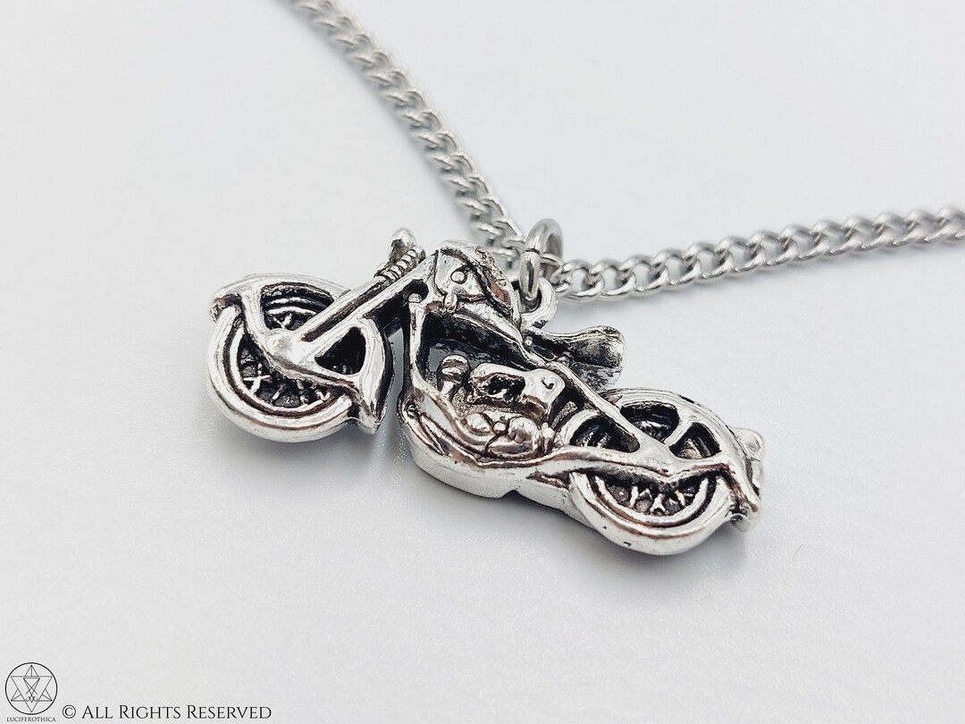 Motorcycle Panhead Pendant (biker Necklace) - Double Sided Motor Cycle ...