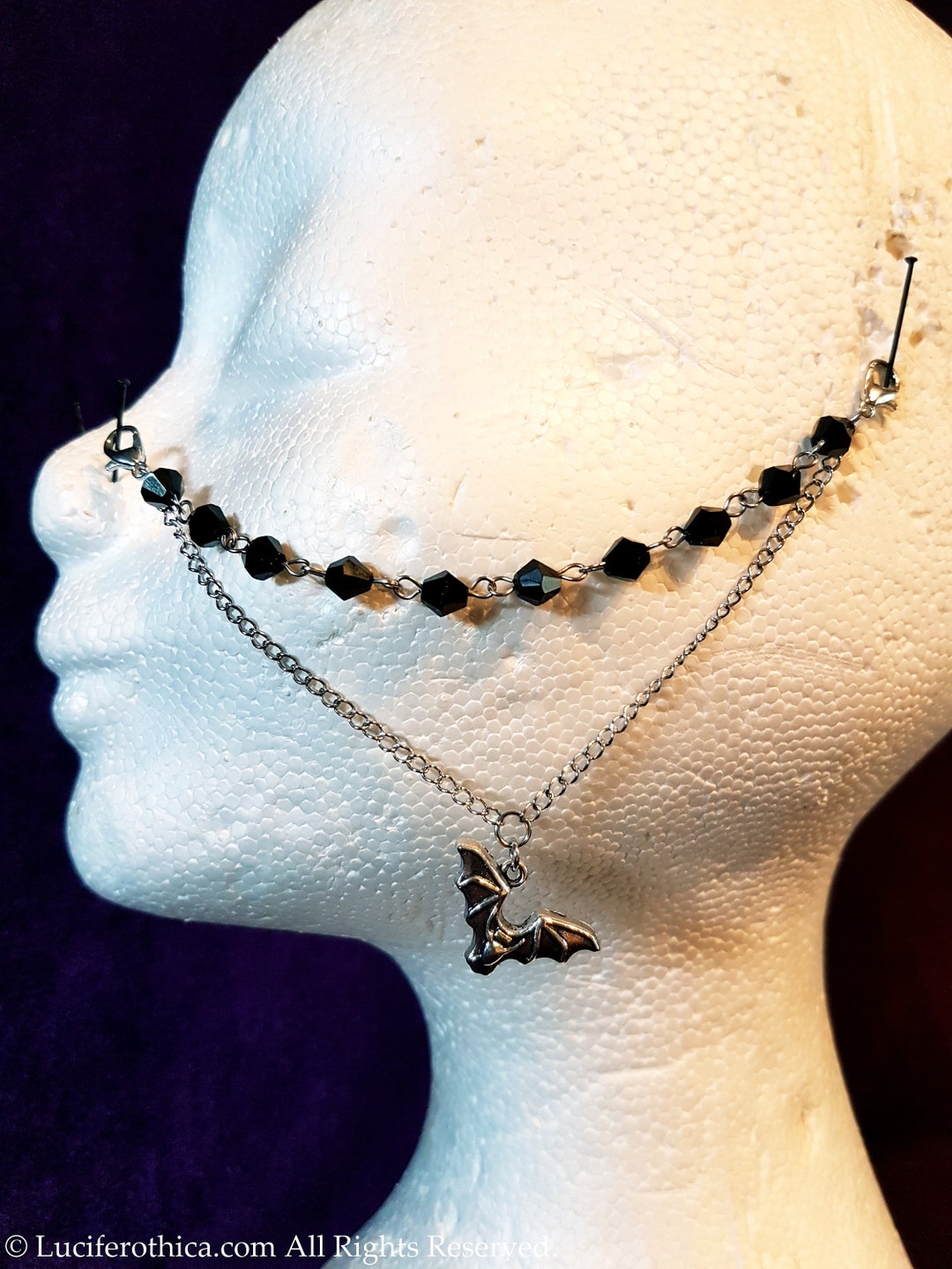 Gothic Bat Nosechain - Goth Gothic Occult Nose Jewellery Nose Piercing ...