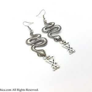 Luciferian Serpent Earrings - Sigil of Lucifer Cobra Occult Set Lucifer ...