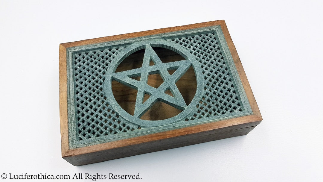 Pentagram Altar | Jewellery Box - Pentacle Silver Colour Magick Storage ...