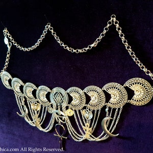 Egyptian Lemurian Ankh Hip Chain Belt - Egyptian Belt Occult Goth ...