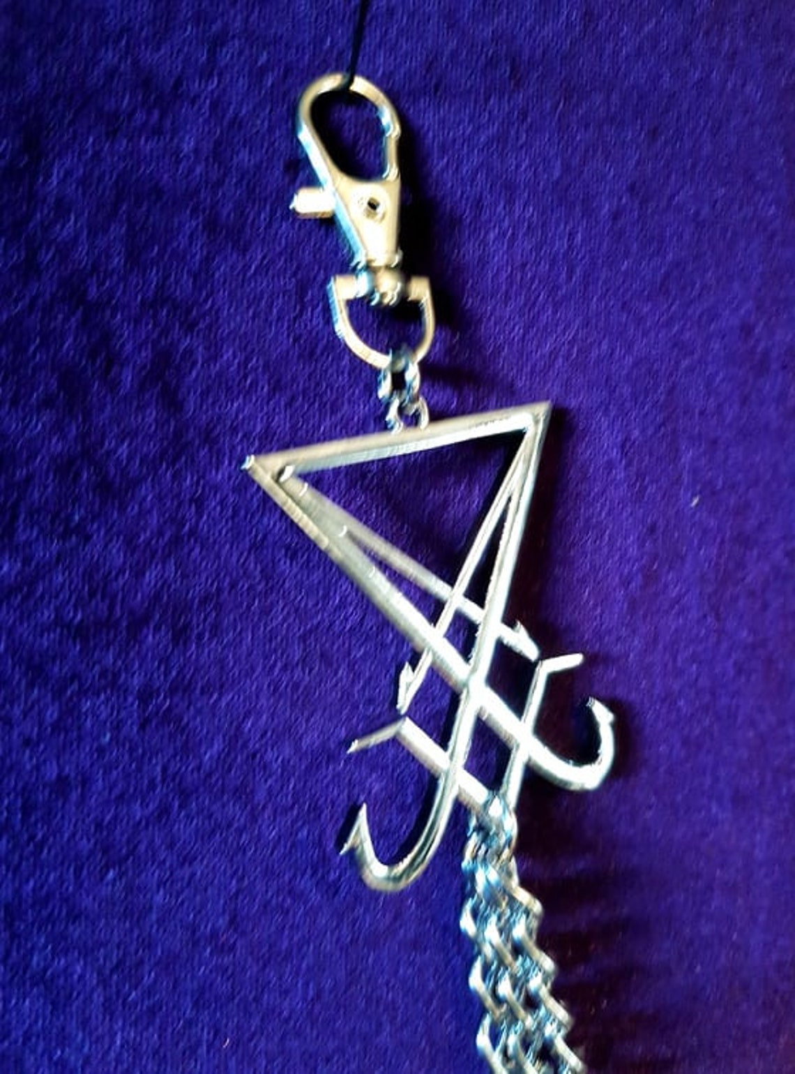 Pentagram Triple Wallet Chain Pentacle Occult Goth Gothic - Etsy