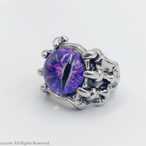 Eye of the Dragon Ring - Purple Serpentine All Seeing Eye Occult Goth ...