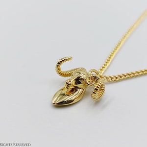Baphomet Pendant (18K Gold Plated Pendant & Chain) Horned Baphomet ...